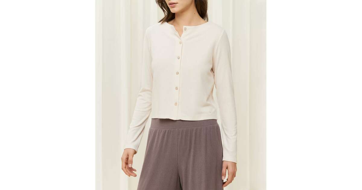 Natural Spotlight Rib Cardigan